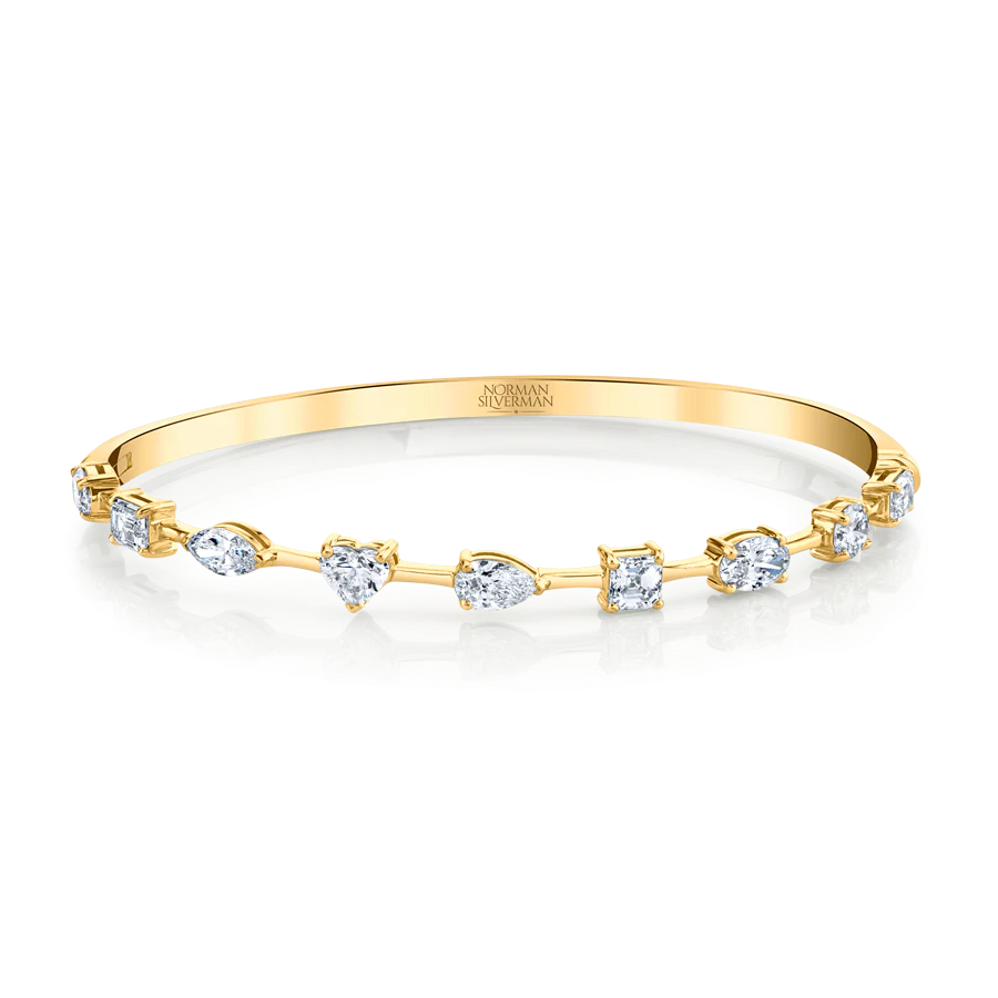 Hinged Bangle Bracelet with Fancy Shape Diamonds – 24kt Concierge